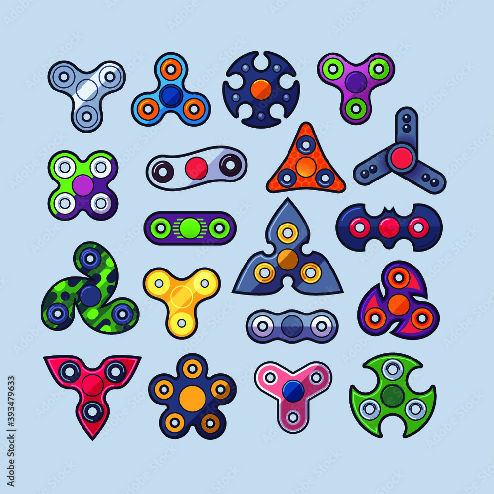 Various fidget toy icons set. Design for stickers, logo, web and mobile ...