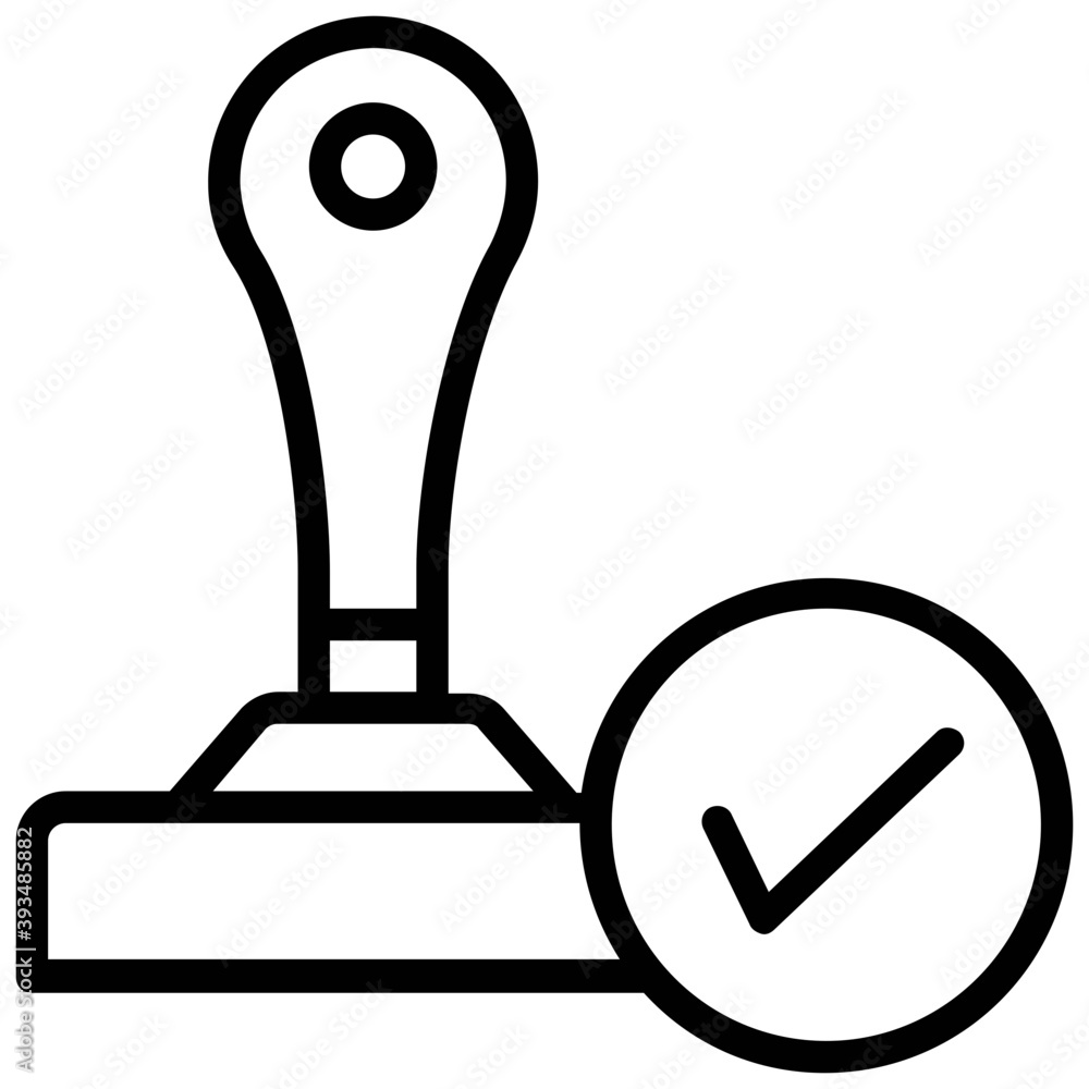 Approval stamp. Stamp and check mark with concept of check mark seals ...