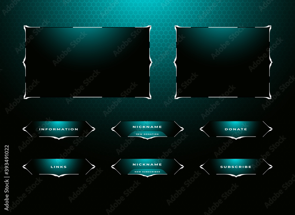 twitch streamer panel overlay set Stock Vector | Adobe Stock