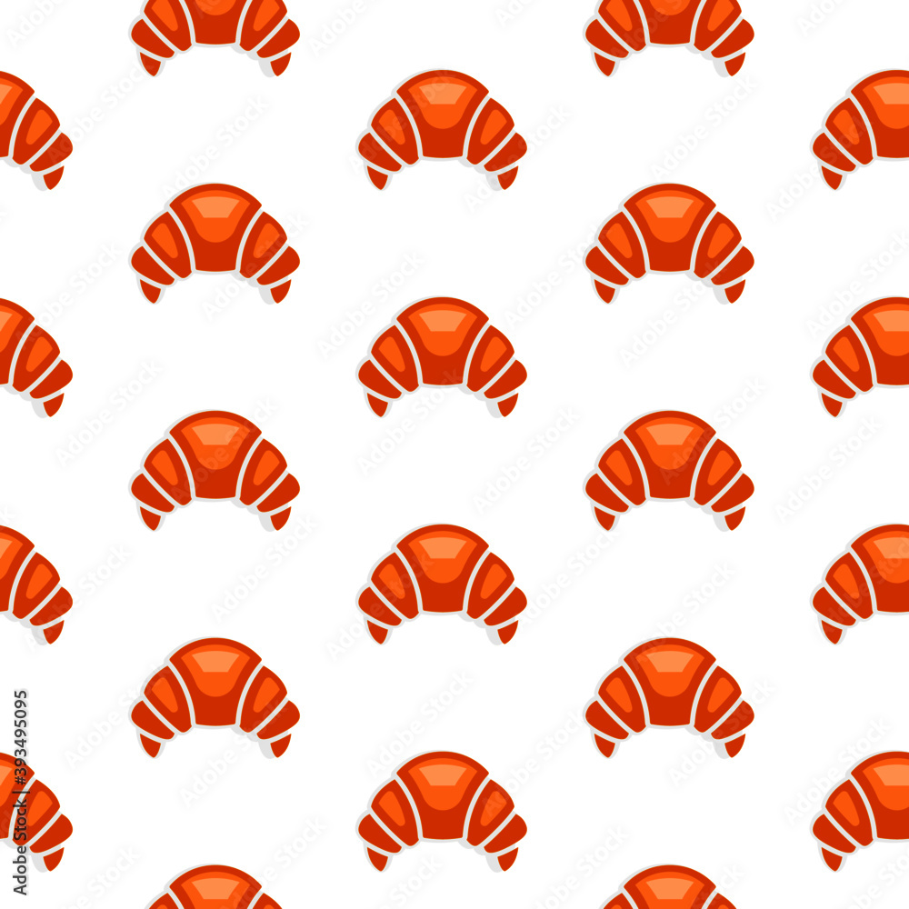 Croissant seamless pattern on brown background for bakery, cafe, loaf ...