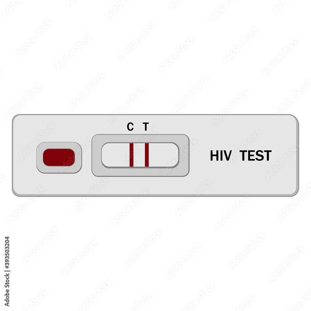 Positive test for HIV and AIDS infection, color isolated vector ...