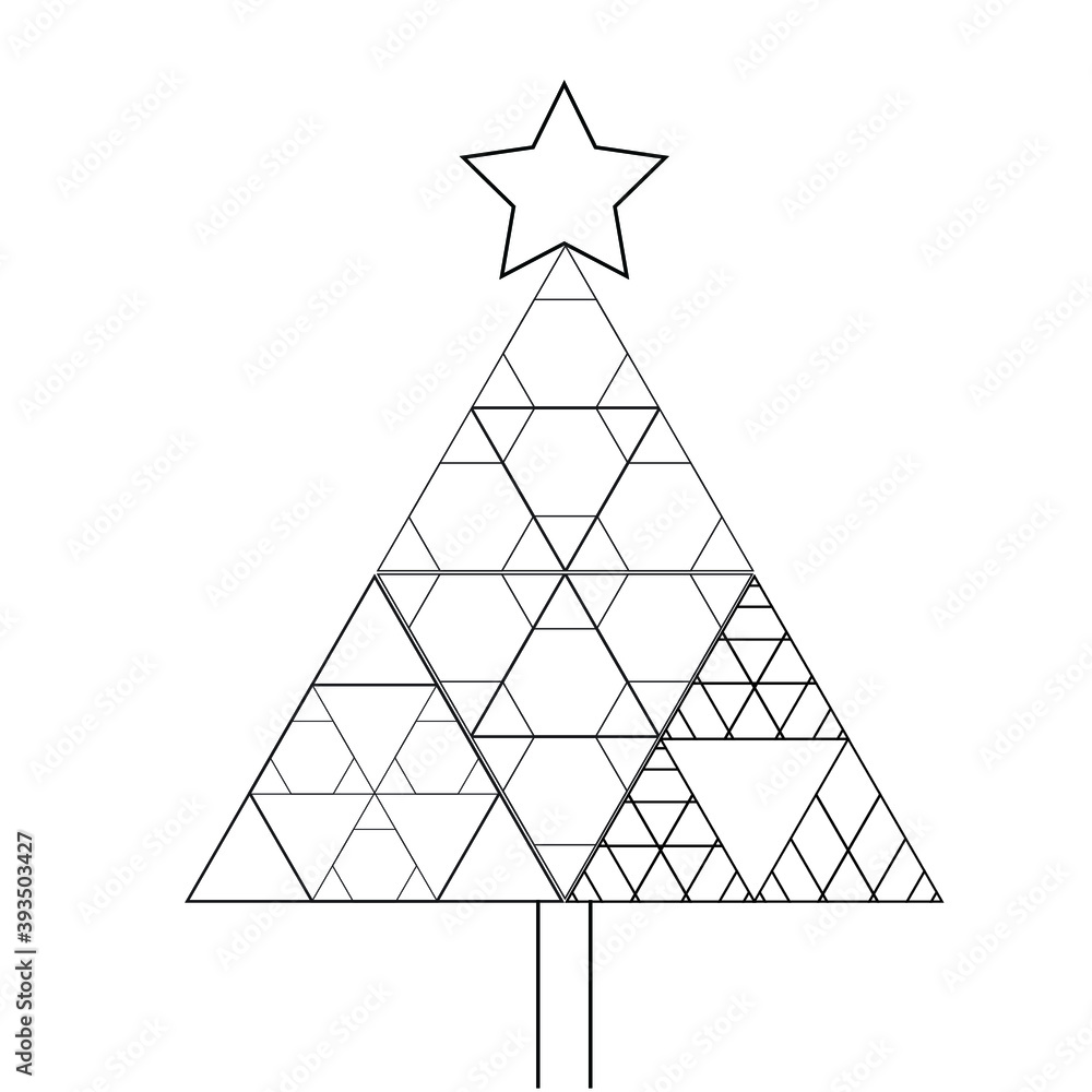 Vector Triangle Christmas tree . poster with different elements ...