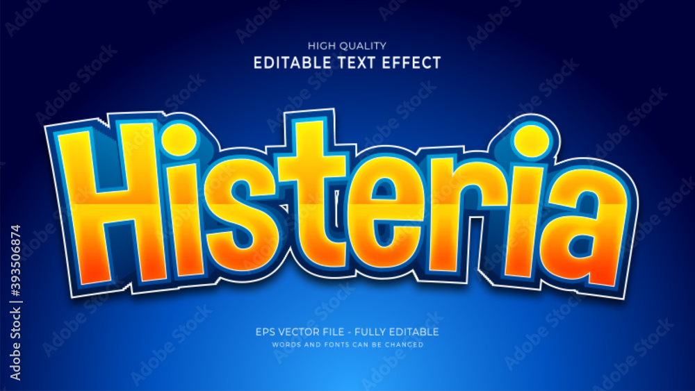 Poster hysteria text effect,editable font style effect – Wall Art ...