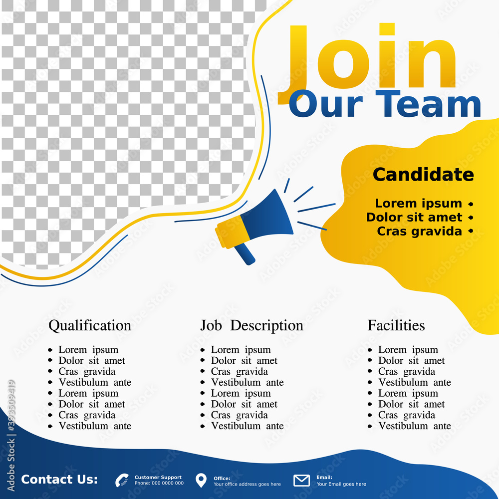 Hiring recruitment design poster.Open vacancy design template. Social ...