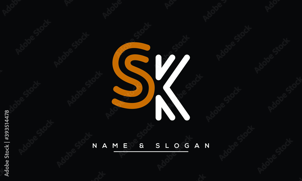 SK, KS, S, K Abstract Letters Logo Monogram Stock Vector | Adobe Stock