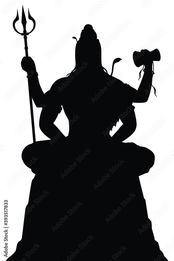 Lord Shiva silhouette vector vector Stock Vector | Adobe Stock