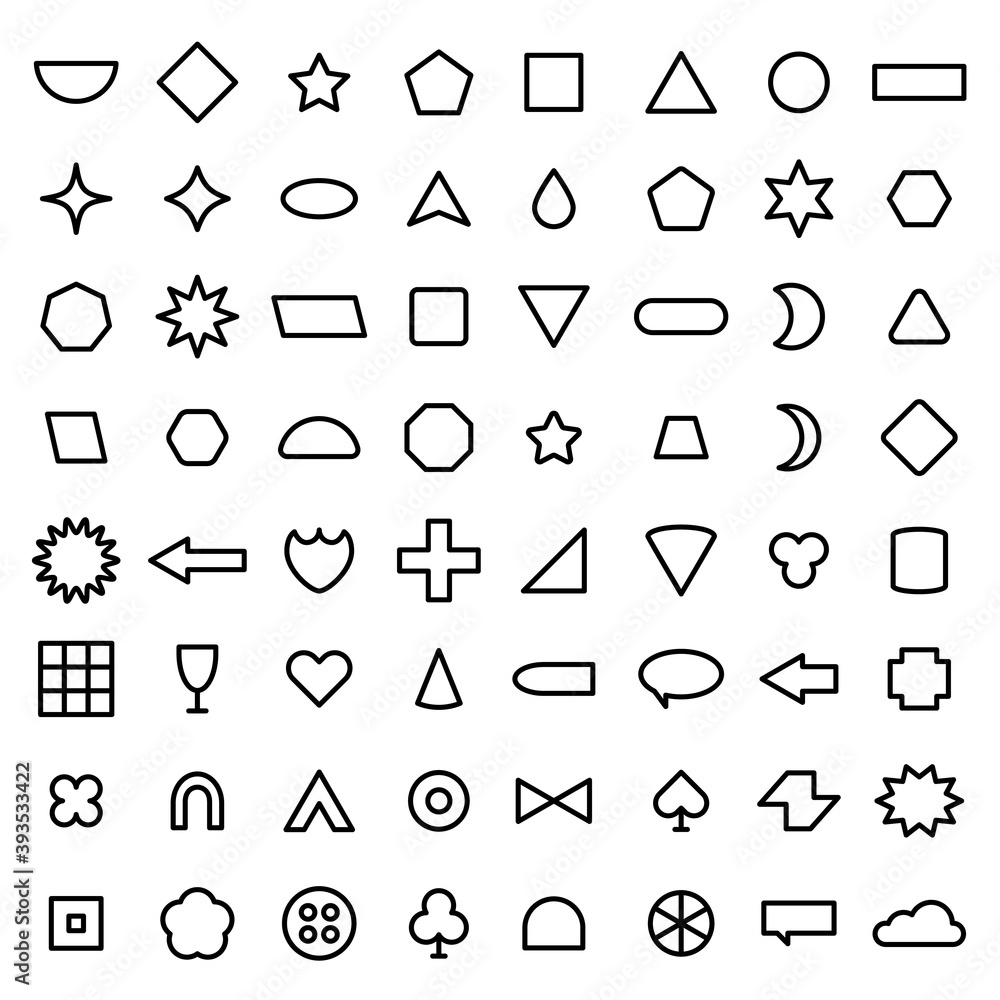 Vector outline basic shape collection for your design. Polygonal ...