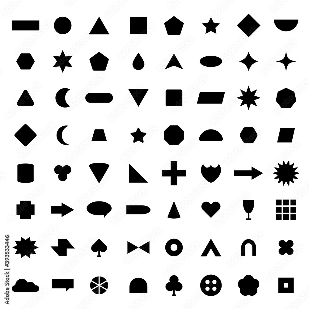 Vector basic shape collection for your design. Polygonal elements with ...