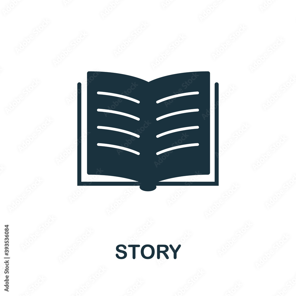 Story icon. Simple element from agile method collection. Filled Story ...