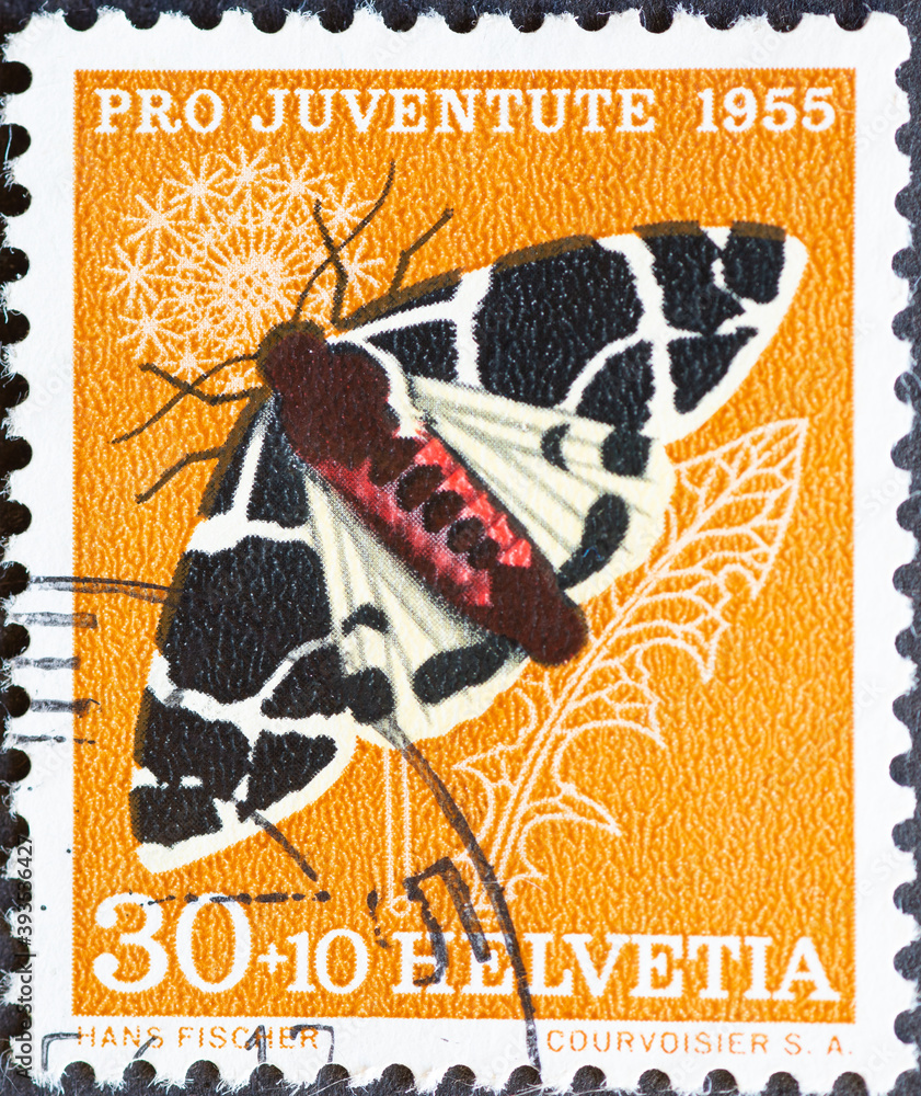 Switzerland - Circa 1955 : a postage stamp printed in the swiss showing ...