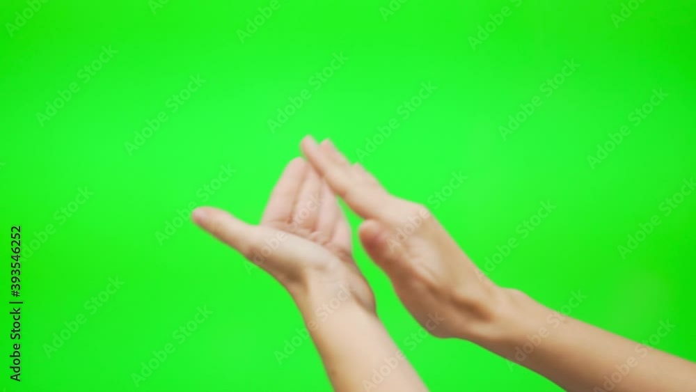 Video Stock Applause, a Woman Applauds on a Green Background, Green ...