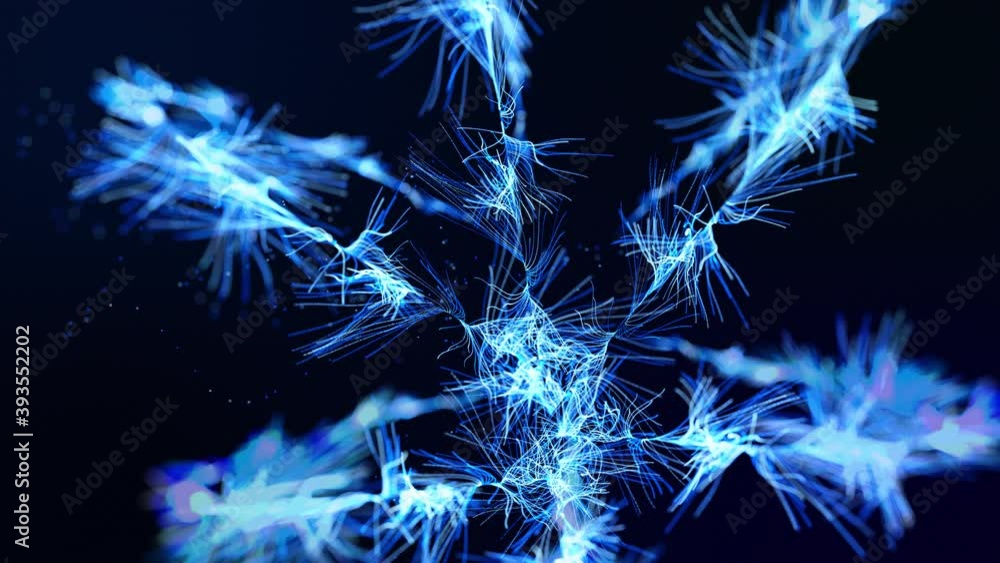 Abstract bg like winter frost pattern in 3d space. Particles form ...