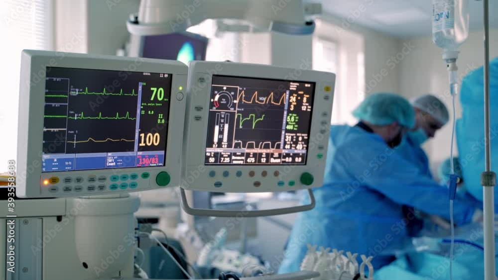 Mechanical ventilation equipment. Ventilation of the lungs with oxygen ...