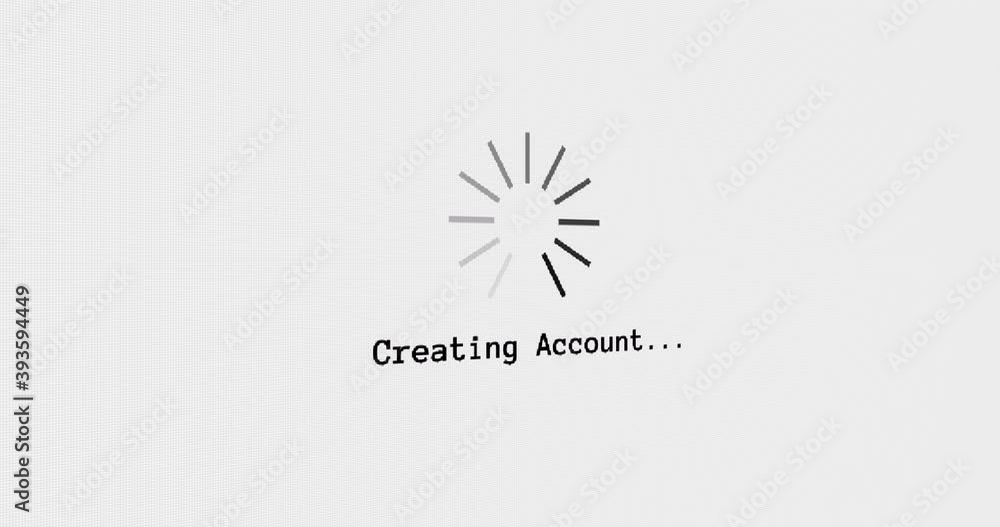 Creating Account application bar circle computer screen animation loop ...