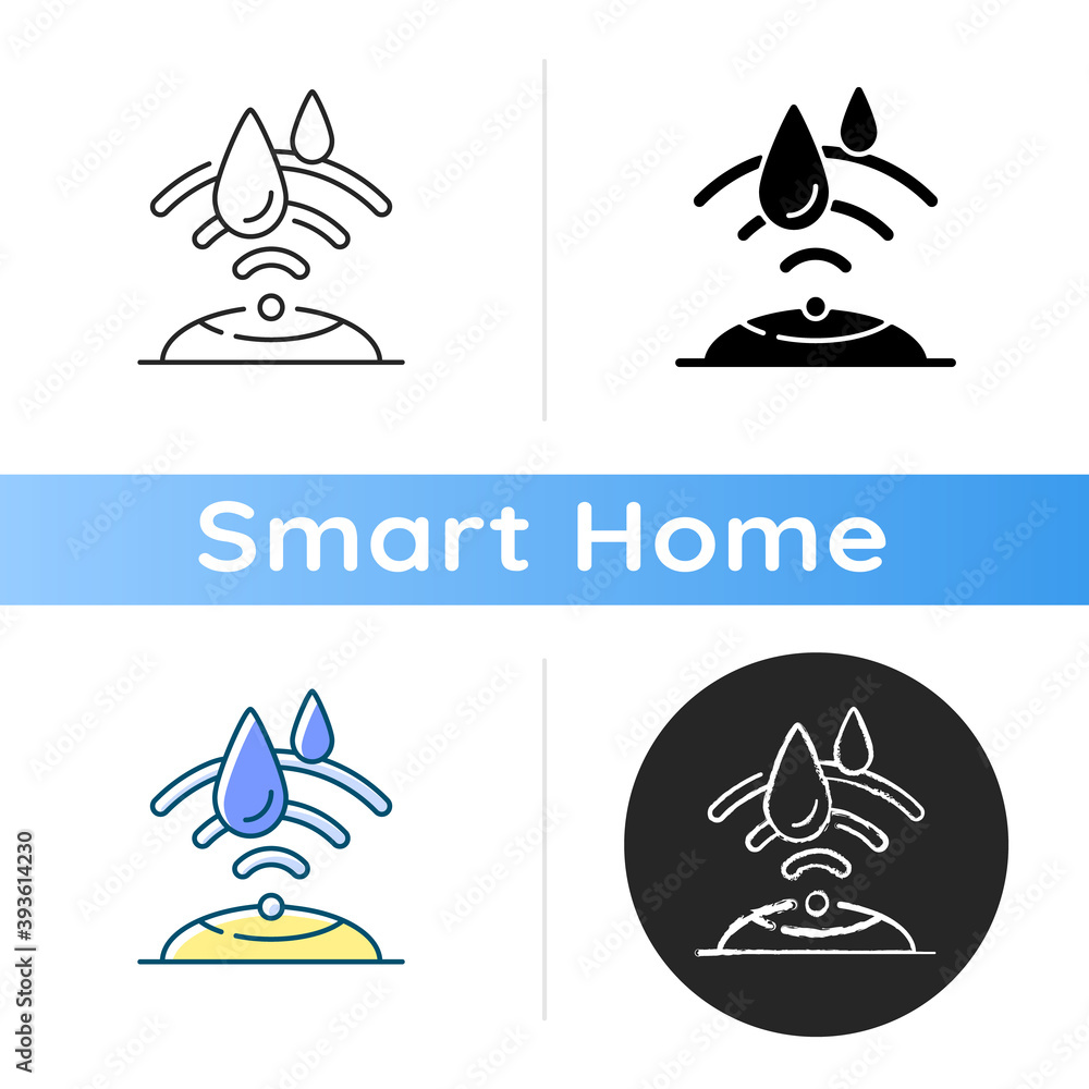 Water sensor icon Detecting rain falling. Alerting when touching ...