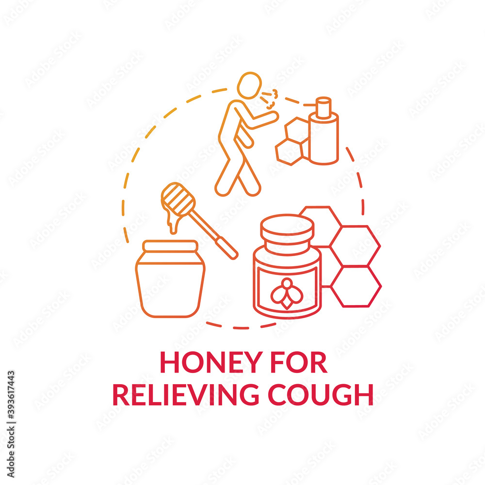 Honey for relieving cough concept icon. Effective cough suppressant ...