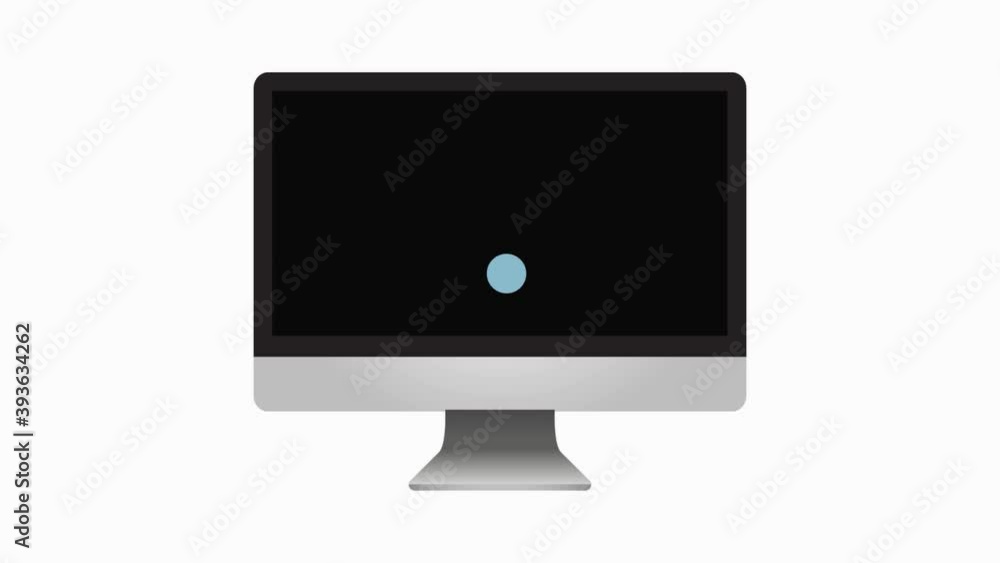 Computer monitor, front view, Alpha Channel. 4K 2K HD SD animation with ...