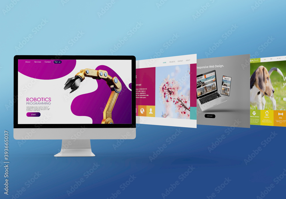 Computer Screens Mockup Stock Template | Adobe Stock