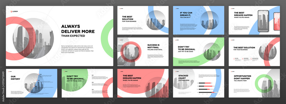 Modern powerpoint presentation templates set. Use for modern keynote ...