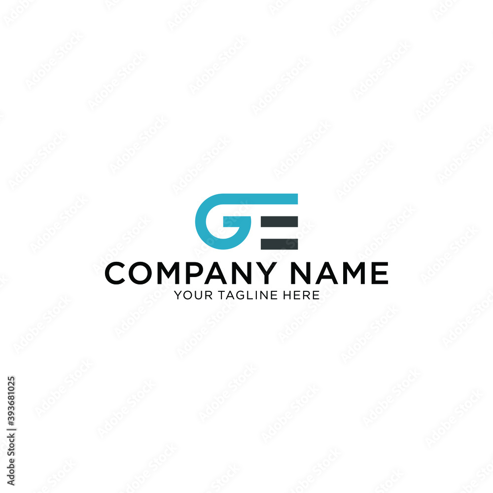 GE G E Letter Logo Design in Black Colors. Creative Modern Letters ...