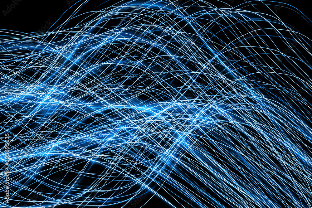 Sinusoidal wave chaos texture. Neon lights background. Motion lines ...