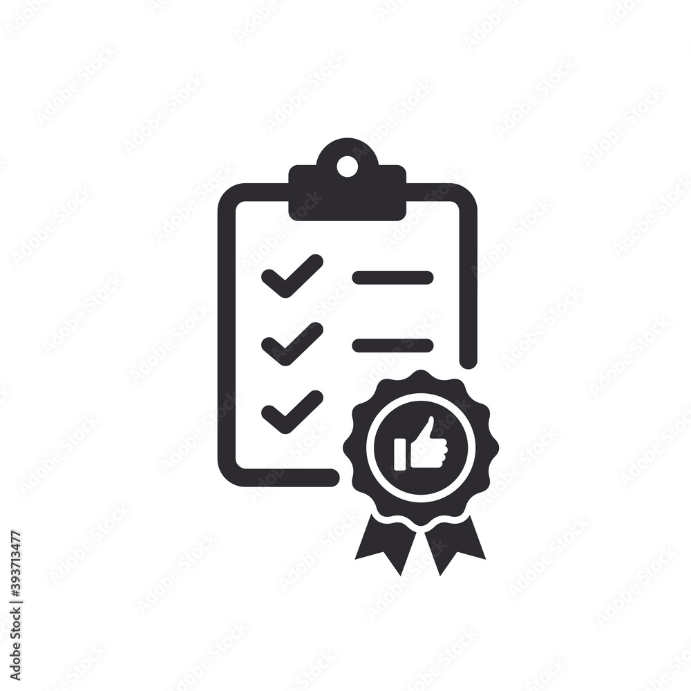 Tasks icon. Clipboard - vector icon. Task done. Signed approved ...