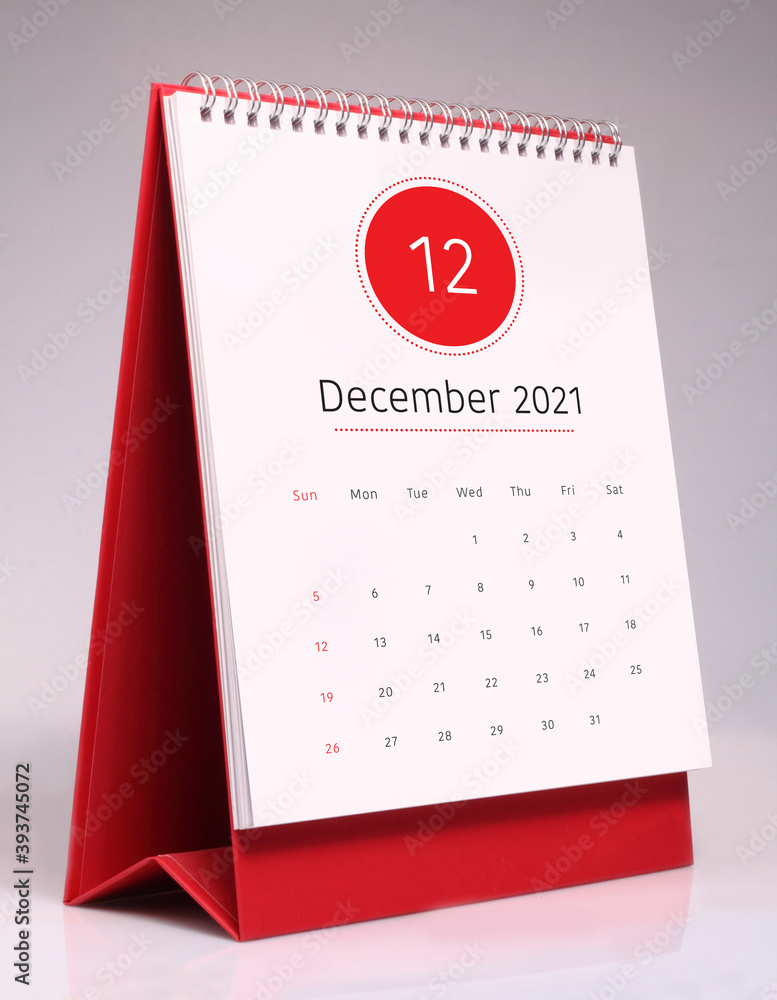 Simple desk calendar 2021 - December Stock Photo | Adobe Stock