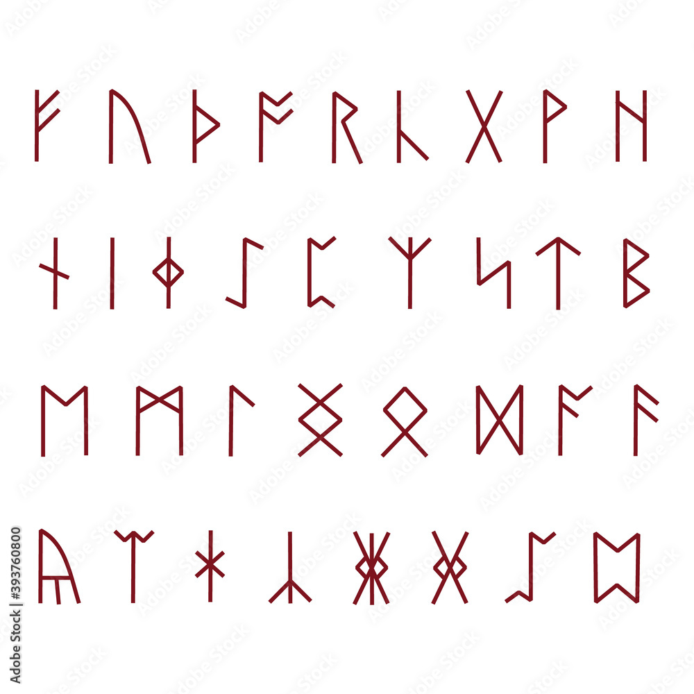Rune alphabet. Runic gothic letters Stock Vector | Adobe Stock