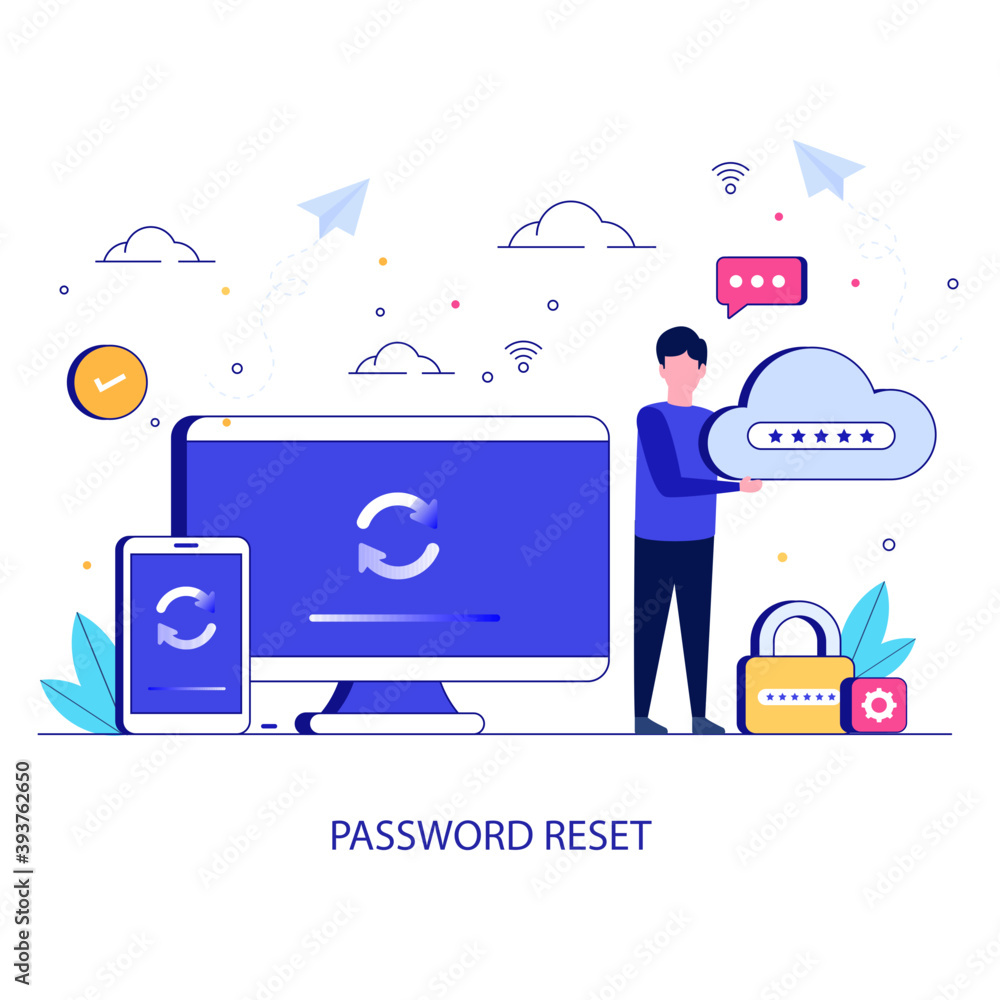 Password Reset Illustration Stock Vector | Adobe Stock