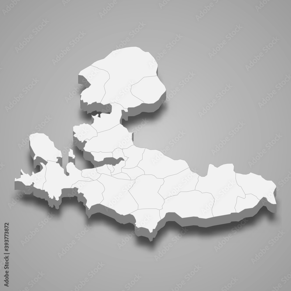3d isometric map of Izmir is a province of Turkey Stock Vector | Adobe ...