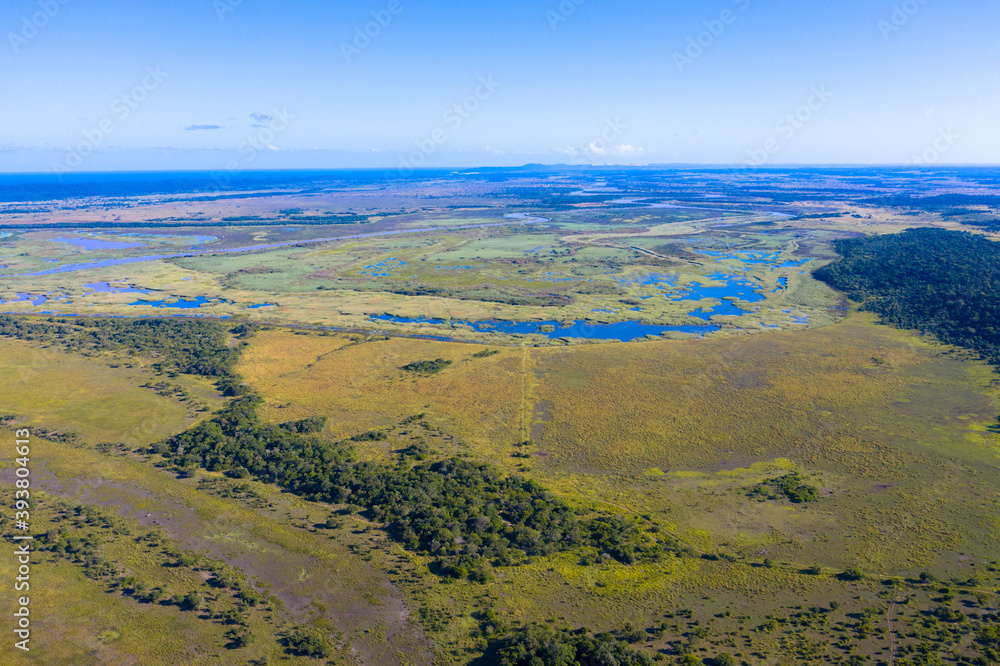 Aerial view: iSimangaliso Wetland Park is a mosaic of ecosystems and an ...