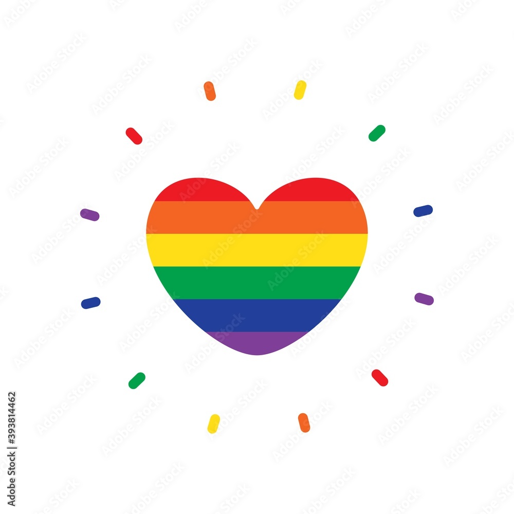 LGBT heart icon. Love rainbow symbol Stock Vector | Adobe Stock