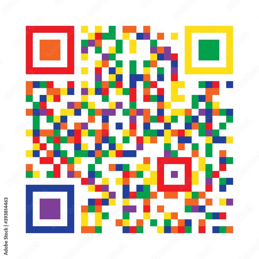 QR code with LGBTQ+ pride rainbow colors. Lgbt community sign Stock ...