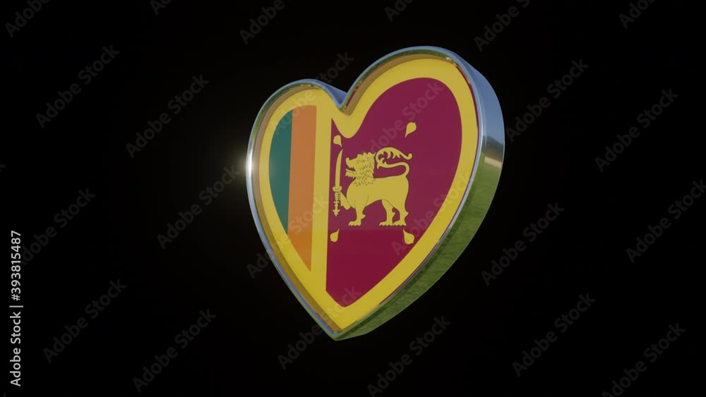 Flag of the the Democratic Socialist Republic of Sri Lanka in the shape ...