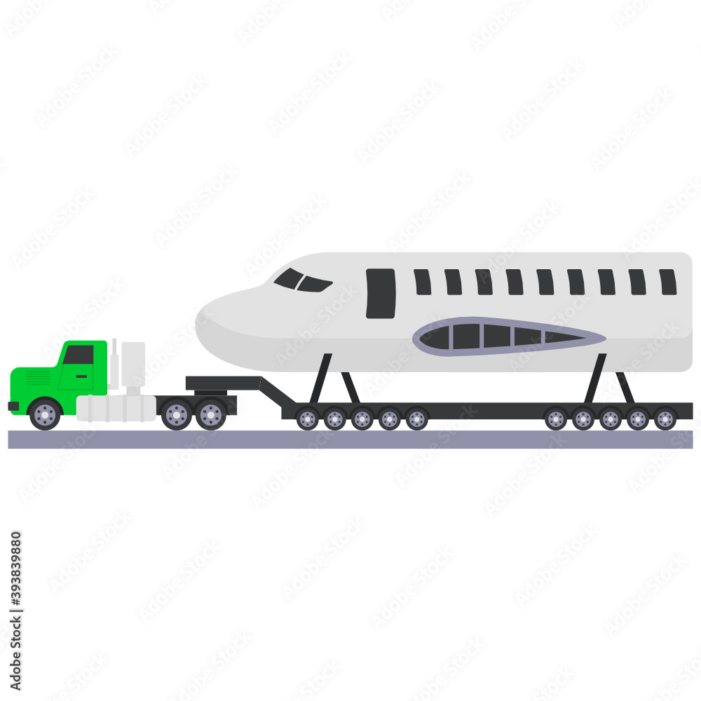 Aeroplane Concept, Special transport, Oversize Load Vehicle Icon, Heavy ...