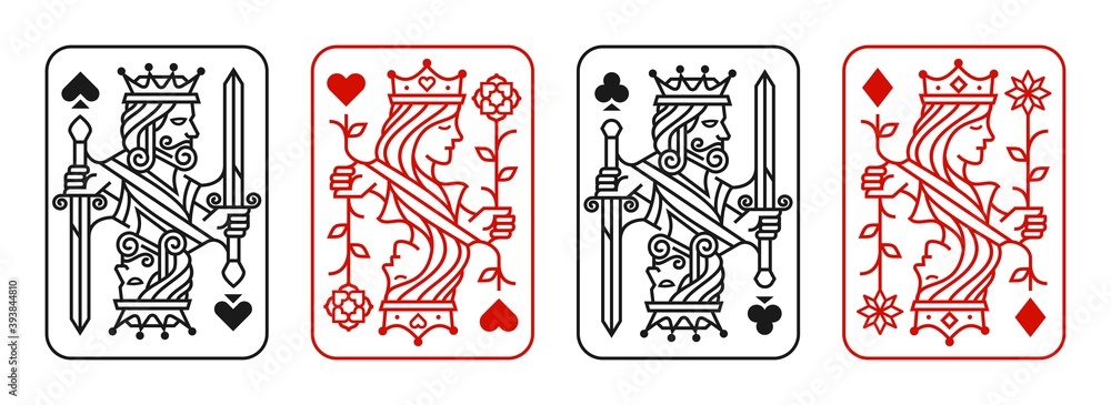 King And Queen Cards Vector