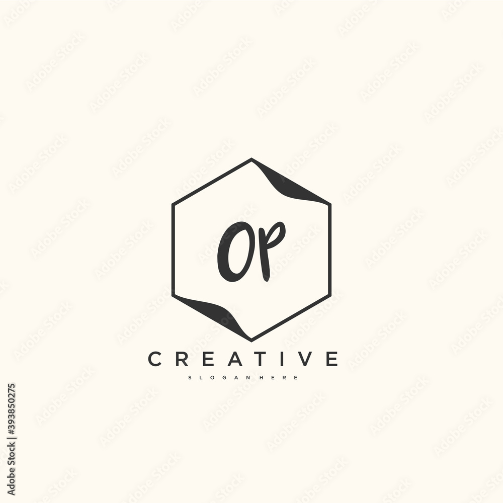 OP Beauty vector initial logo, handwriting logo art design of initial ...