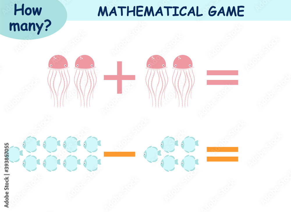 mathematical examples of addition and subtraction. educational page for ...