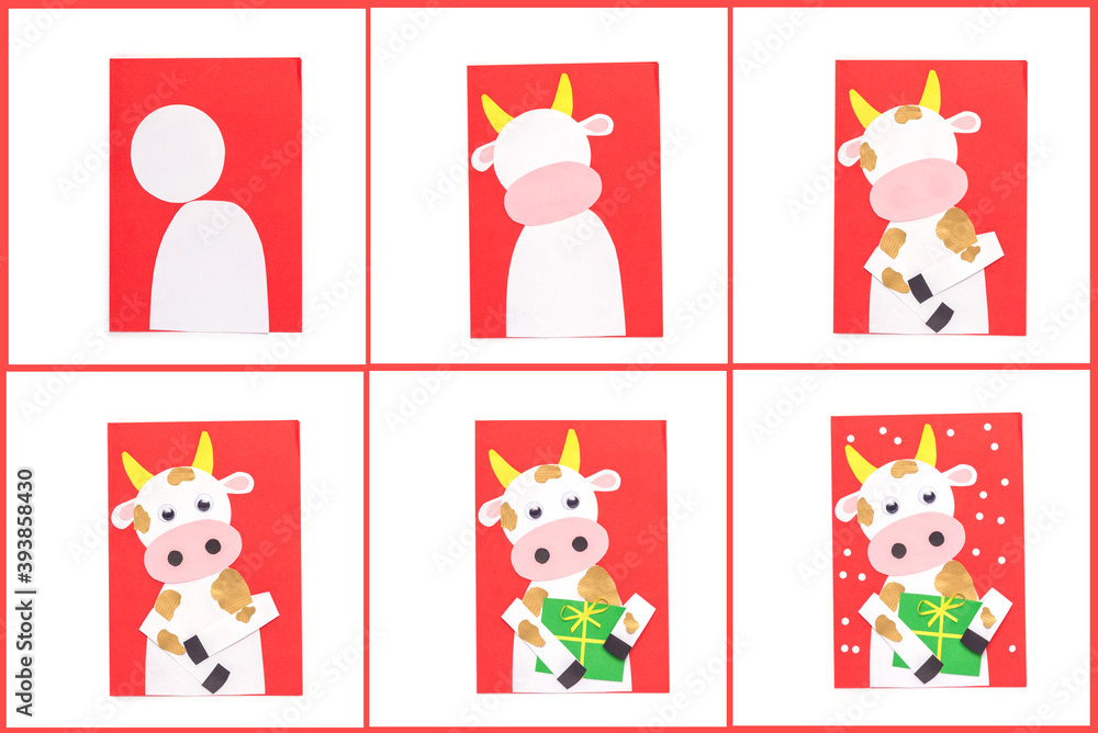 Foto de how to make a cow, step by step instruction, DIY, year of the ...