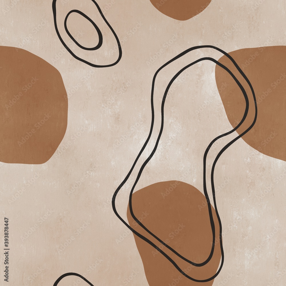 Seamless organic rounded curvy shapes naive design. High quality ...