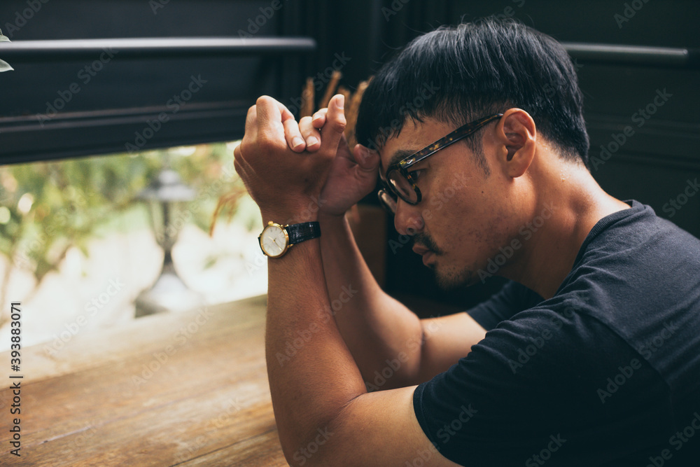 sad serious illness man.depressed emotion panic attacks alone sick ...