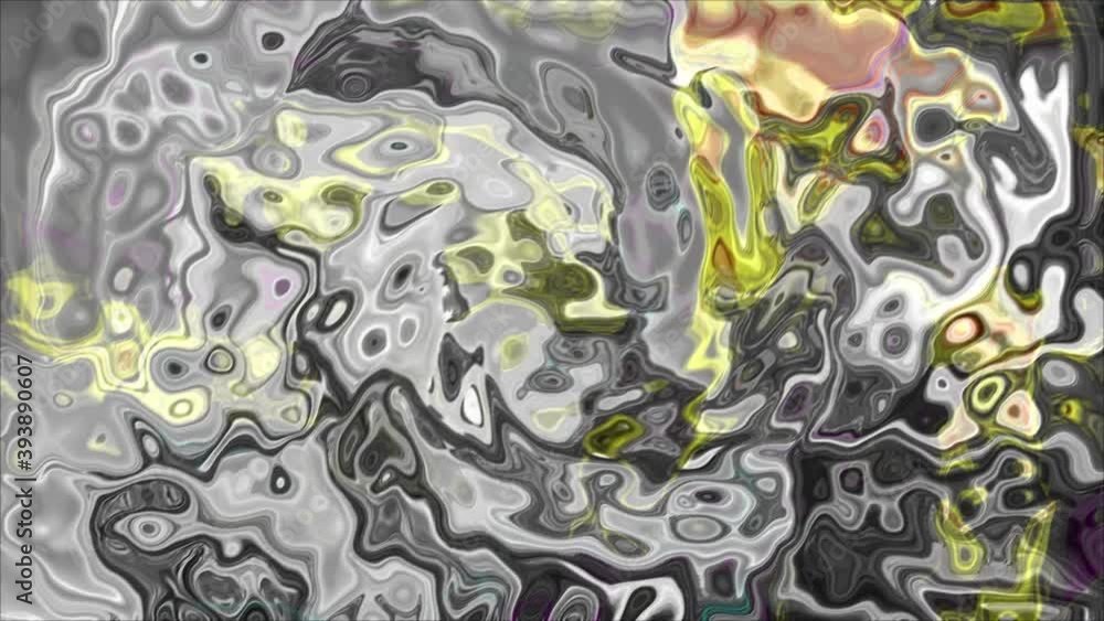 Psychedelic grey and yellow rippling background. Abstract rippled 4k ...