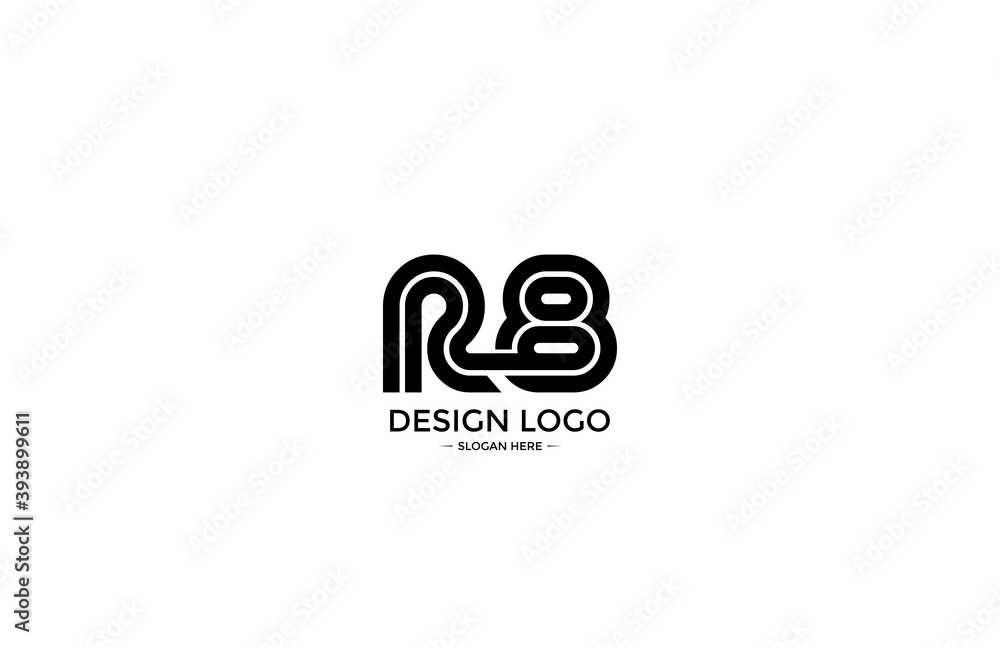 Logo Typography Initial Letter R8 Linear Monogram Font Vector Stock ...