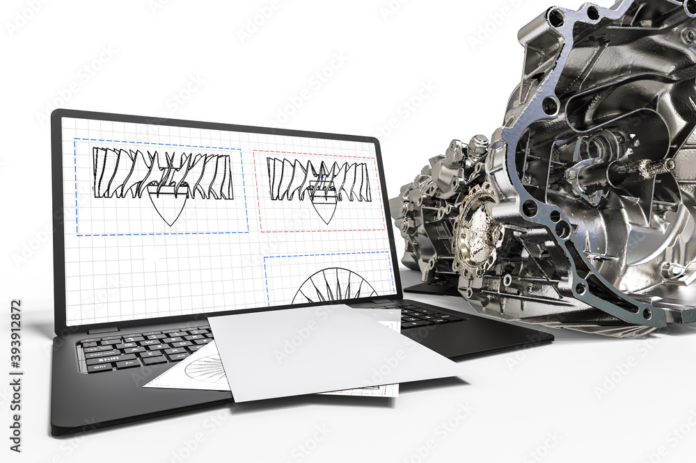 3D render image representing CAD process Stock Illustration | Adobe Stock
