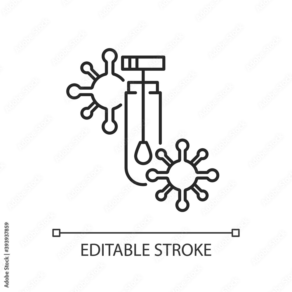 PCR test linear icon. Polymerase chain reaction analysis. Medical ...