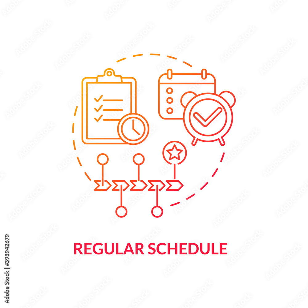 Regular schedule concept icon. Tips to ease SAD idea thin line ...