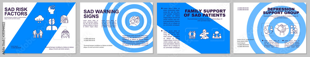 Sad risk factors brochure template. Family support of sad atient. Flyer ...