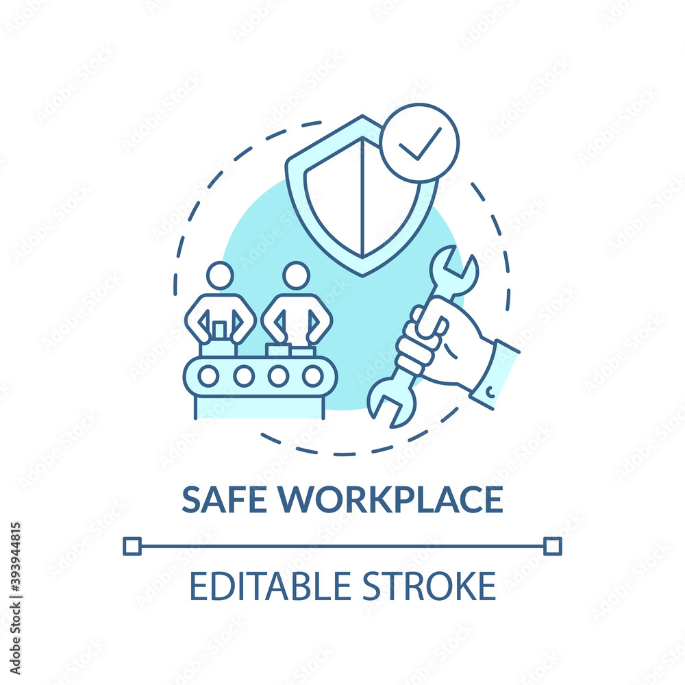 Safe workplace concept icon. Workplace safety elements. Everyday safety ...