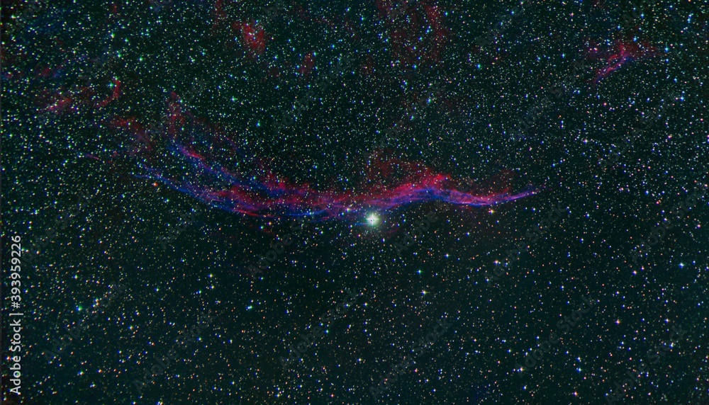The Veil Nebula in the Constellation of Cygnus. A supernova remnant ...