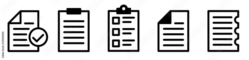 Document Symbol Set. Document vector icons isolated design. Paper ...